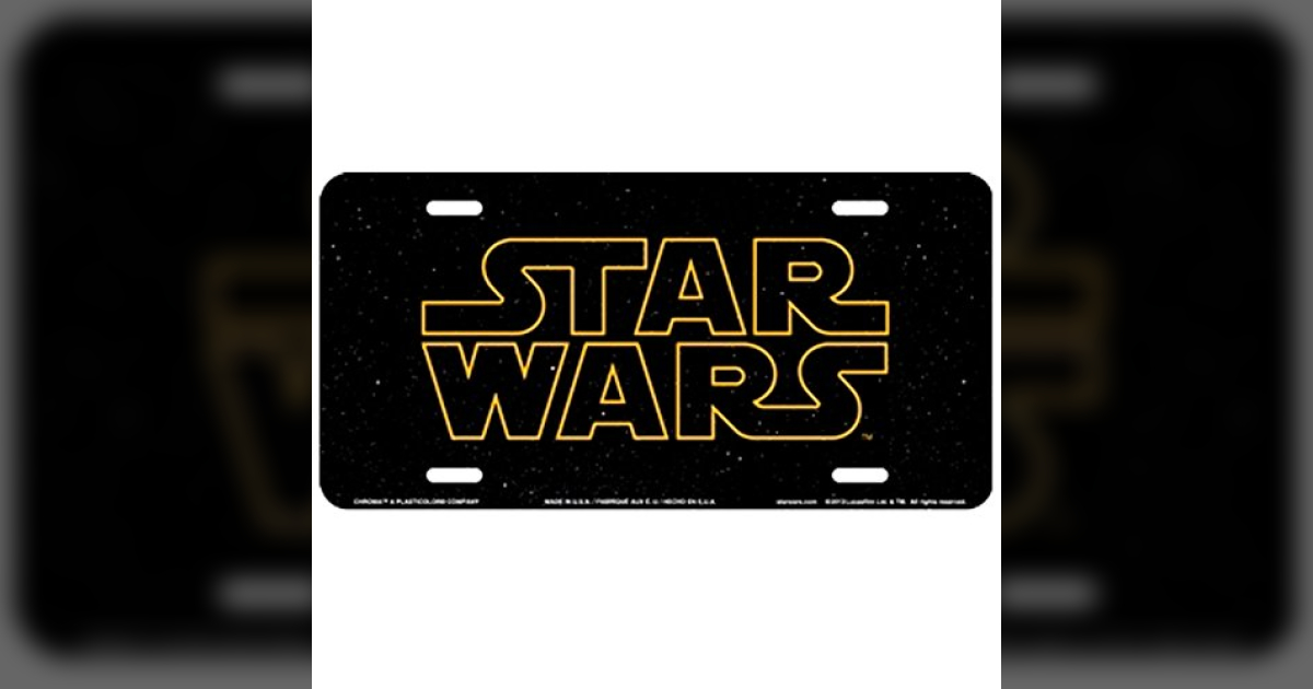 Awesome Decorative Star Wars Logo Metal License Plate